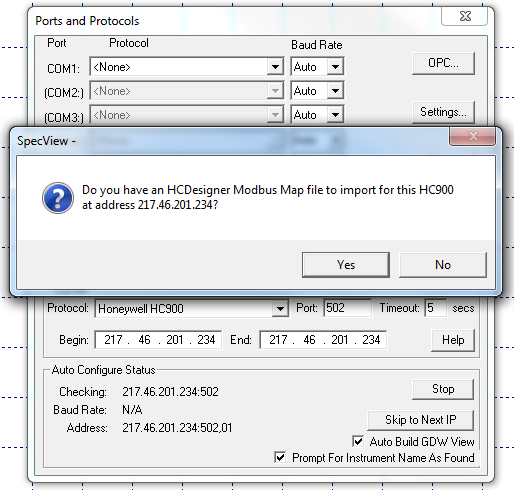 Installation and Starting SpecView > Instrument Definition/Detection ...