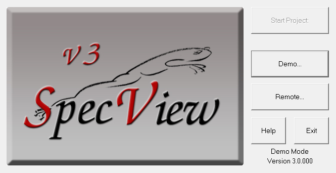 Installation and Starting SpecView > Starting SpecView