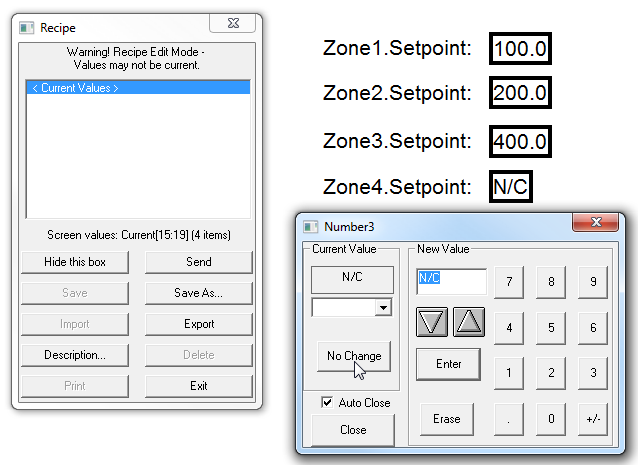 Using SpecView in Runtime Mode > Values on the GDW