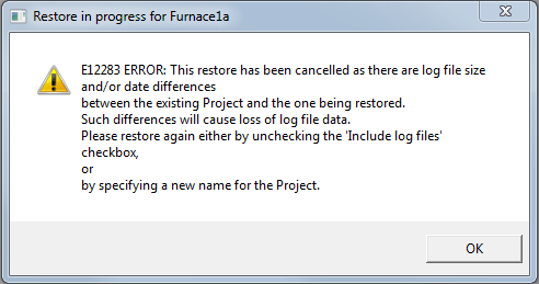 Installation and Starting SpecView > Starting SpecView > Restore ...