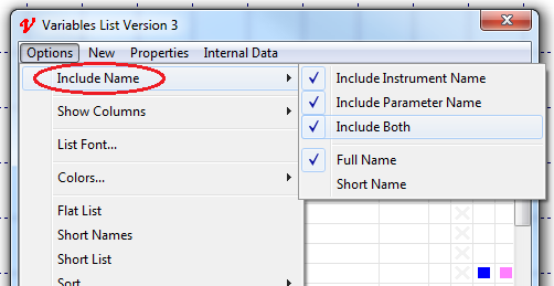 Editing a SpecView Project > Editing GDWs - Graphical Display Windows > Variables List ...
